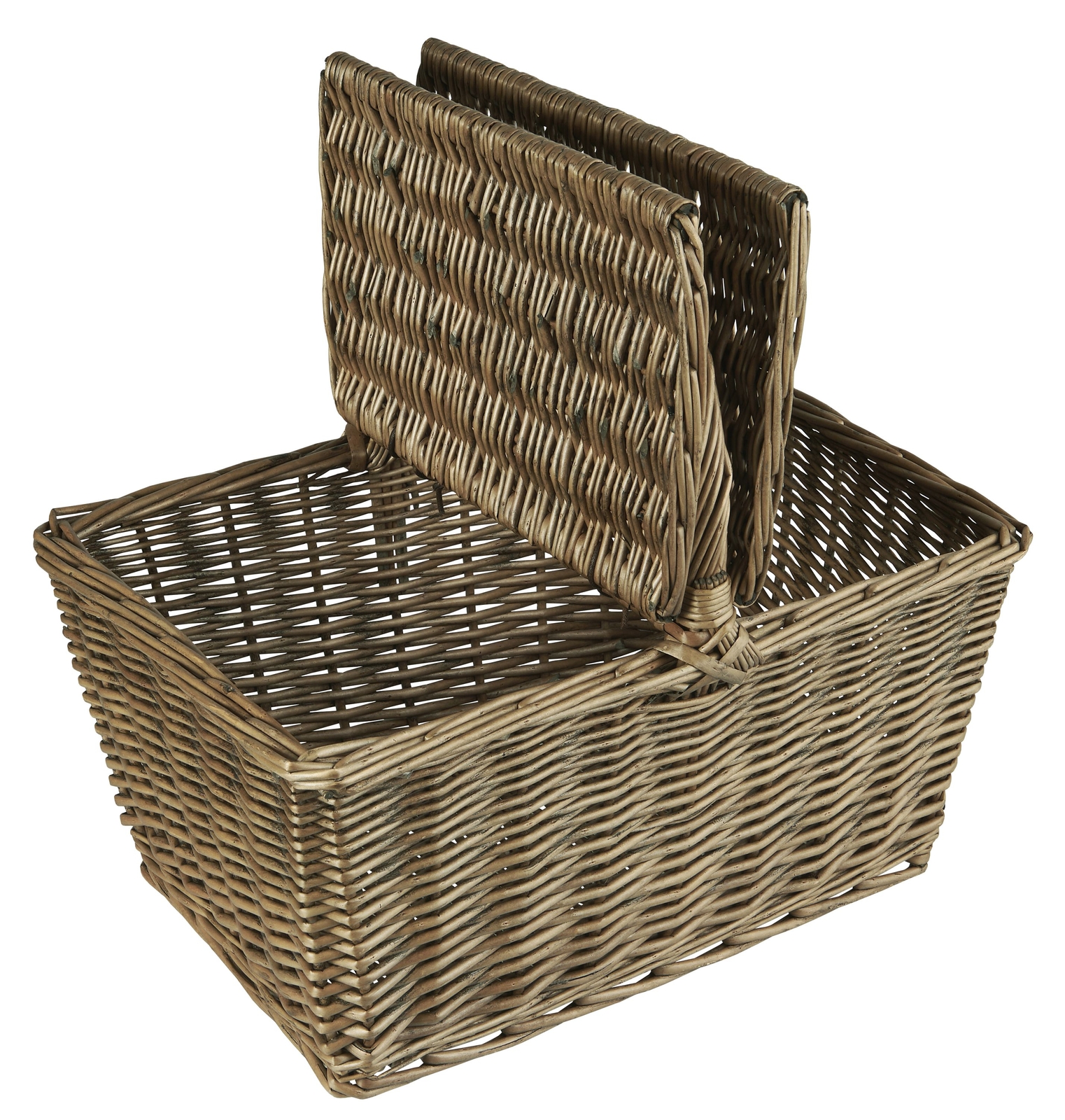 Ib Laursen - Picknickkorb Einkaufskorb Weidenkorb Korb Weide mit Deckel ...