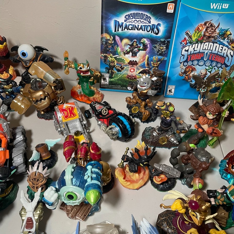 HUGE SKYLANDER LOT 120 Characters 19 Crystals 5 Portals 4 Wii U Games ...