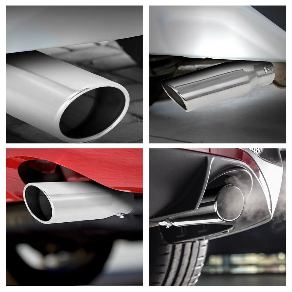Car Rear Exhaust Pipe Single/Dual Tail Muffler Tip Auto Accessories ...