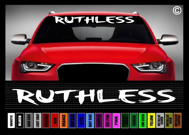40" Ruthless JDM 4x4 Street Racing Muscle Car Decal Sticker Windshield ...