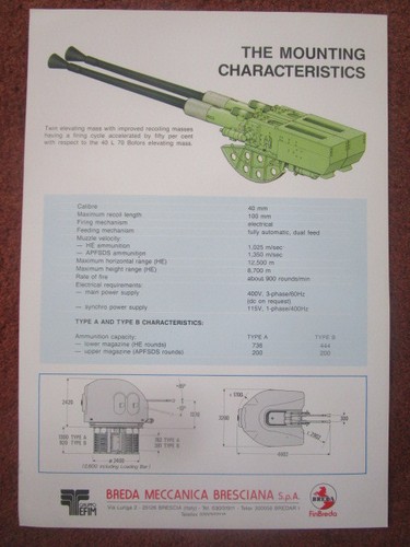 DOCUMENT PUB BREDA TWIN FAST FORTY NAVAL MOUNTING BOFORS MARINE NAVY | eBay