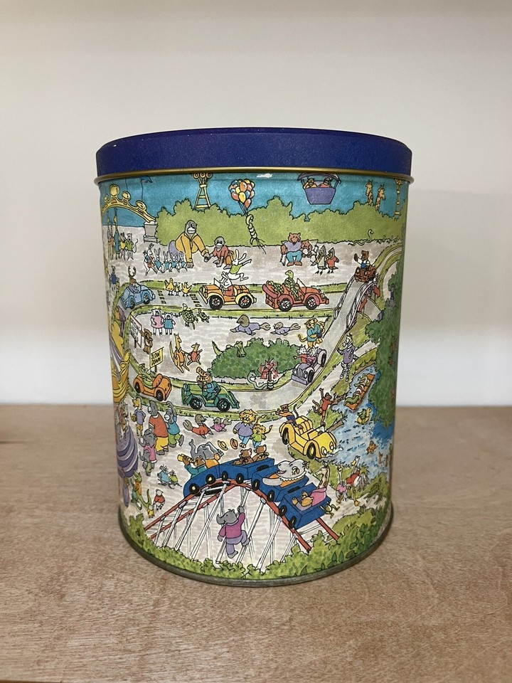 Carnival Capers Inspector Bear and Detective Trunk Vintage Colorful Tin ...