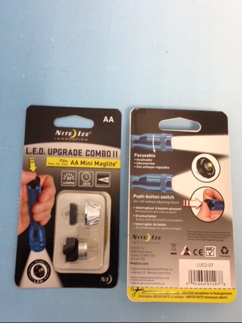 AA Mini MagLite Flashlight LED Upgrade Bulb Tail Cap Switch Kit Nite ...