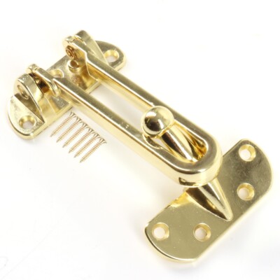 Solid Brass Gold DOOR RESTRICTOR Security Latch Porch House Flat ...