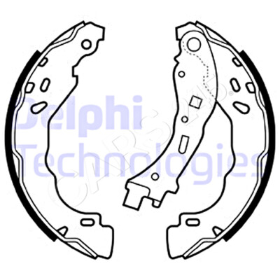 DELPHI Brake Shoe Set For CITROEN PEUGEOT DS MITSUBISHI C3 II C-Elysee ...