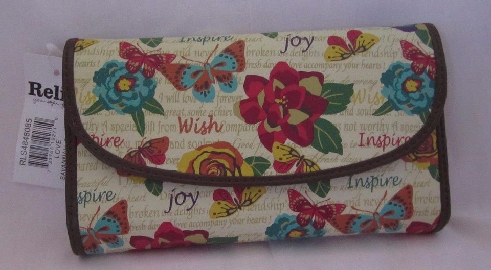 Relic Wallet Love Savannah Checkbook Wallet Wish Joy Inspire | eBay