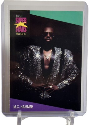 1991 Pro Set Super Stars MC Hammer Music Card #123 W/Top Loader Case ...