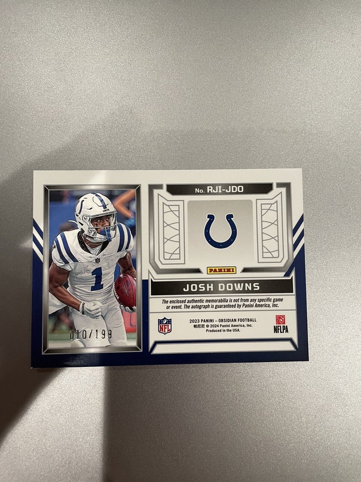 2023 Panini Obsidian - Rookie Jersey Ink #RJI-JDO Josh Downs /199 (AU ...