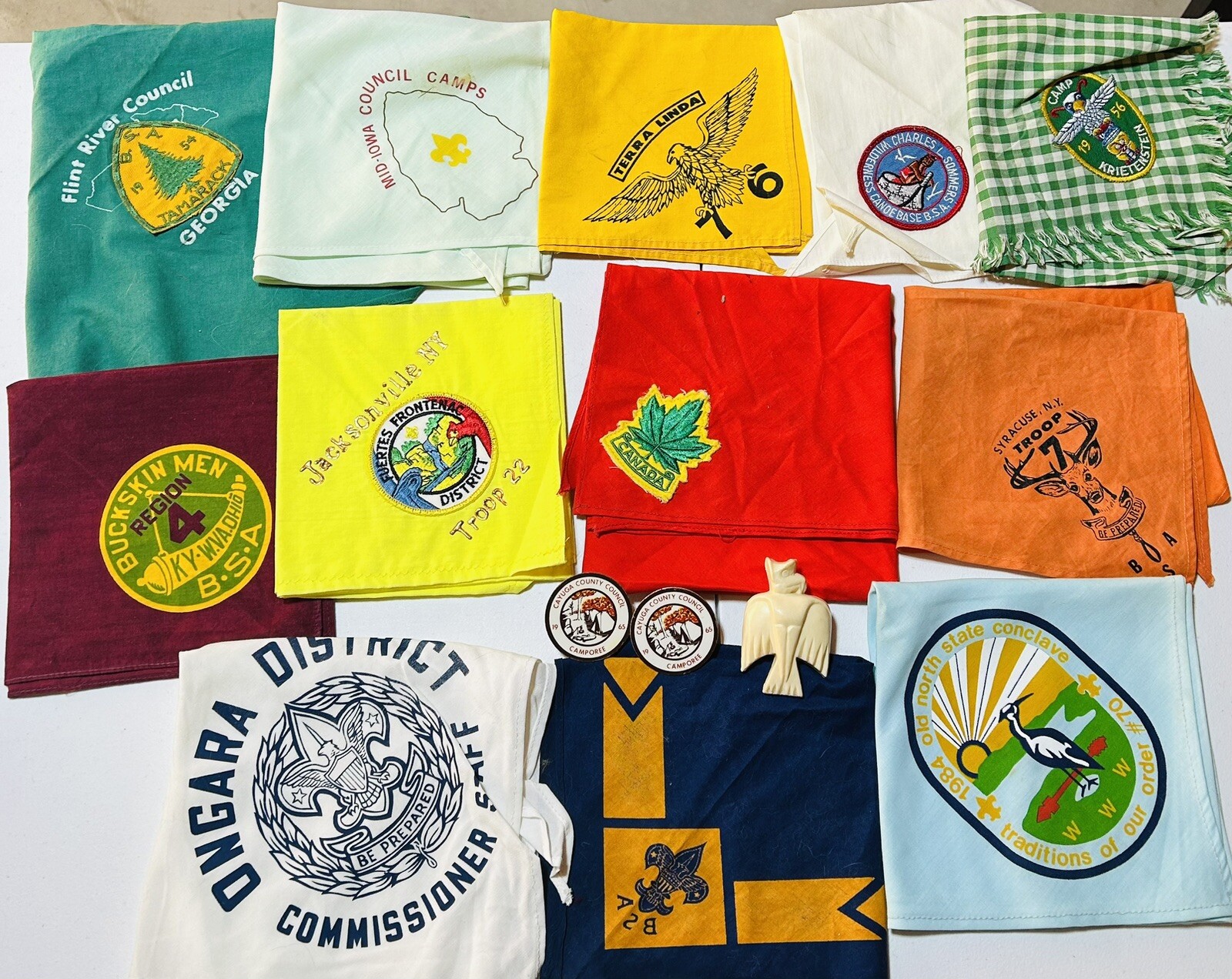 Boy Scout Lot Of Neckerchiefs And Slides Charles L Summers | eBay