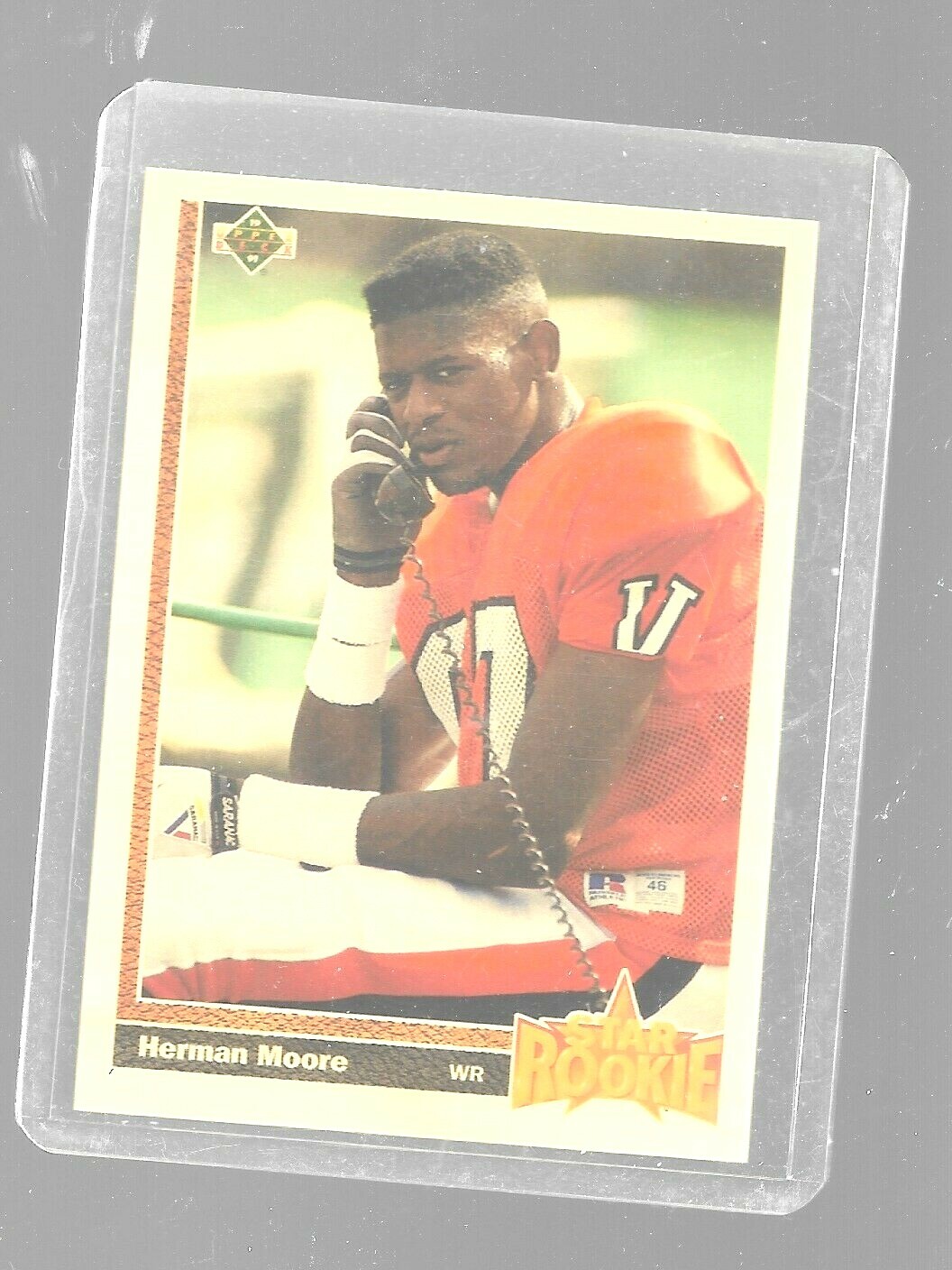 1991 Upper Deck Herman Moore 17 Star Rookie Detroit Lions Football Card ...