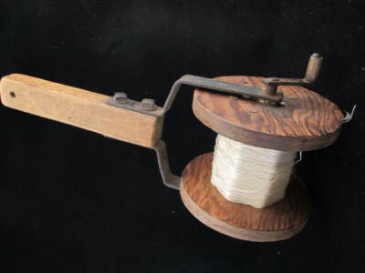 Primitive Antique Vintage Wooden and Metal Kite String Holder / Reel ...