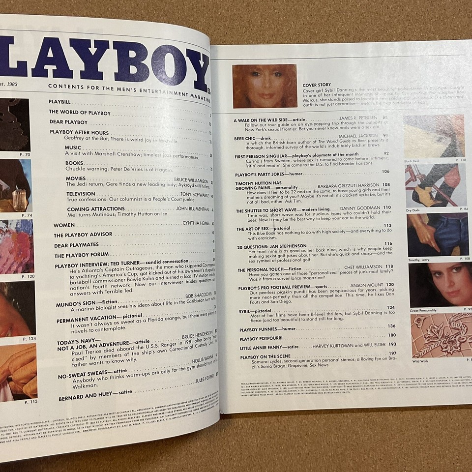 🐰 PLAYBOY MAGAZINE | AUGUST 1983 | TED TURNER INTERVIEW, SYBIL DANNING ...