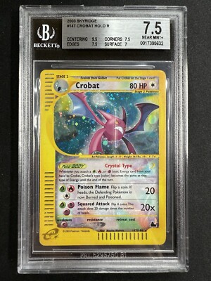 Pokemon Crobat Crystal 147/144 Skyridge Secret Rare Wizards ENG BGS 7.5 ...