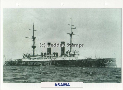 1898 ASAMA "Elswick" Armoured Cruiser Ship / Japan Warship Photograph ...