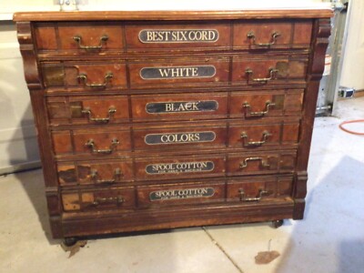 1890’s Antique Thread Spool Cabinet J P Coats 6 Drawer Willimantic | eBay