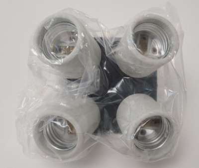 Four (4) Quad Socket Studio Light Lighting Socket Adapter with ...