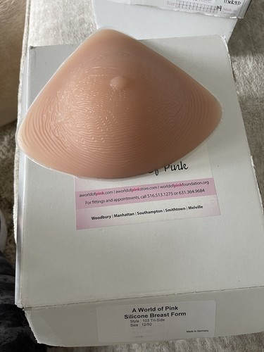 Mastectomy Breast Insert Form A World Of Pink Sz 12 / 50 103 Tri-Side 🎀 ...