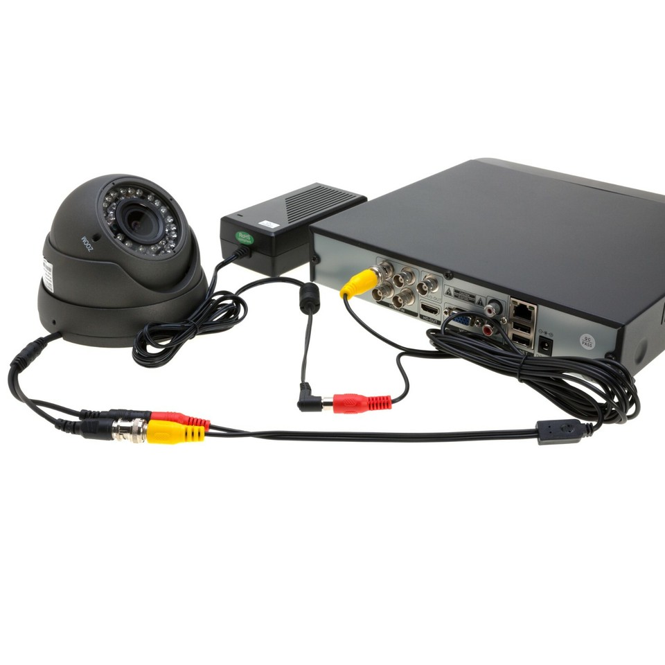 Pack of 4 CCTV Cable Security Camera Siamese Wire BNC DC Power Video ...