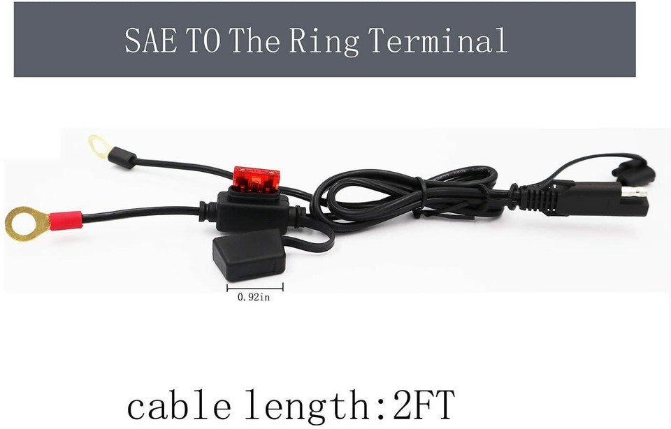 SAE 2Pin Ring Terminal Battery Cord Tender Cable Harness Wire Plug Quick Connect | eBay