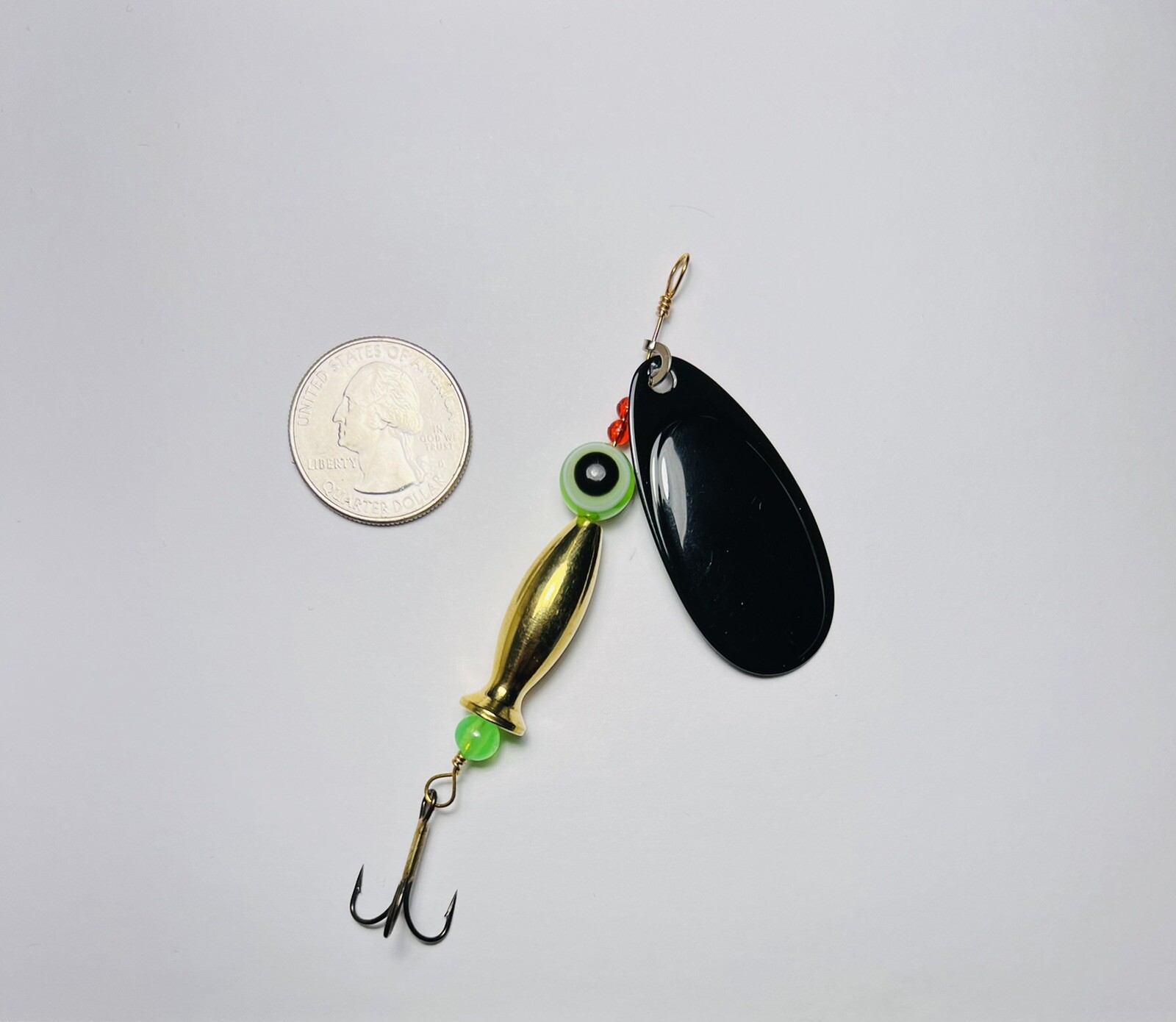 #5 Black and Green Spinnerbait Lure 1/2 oz "3 1/2 inches" Bass Trout ...