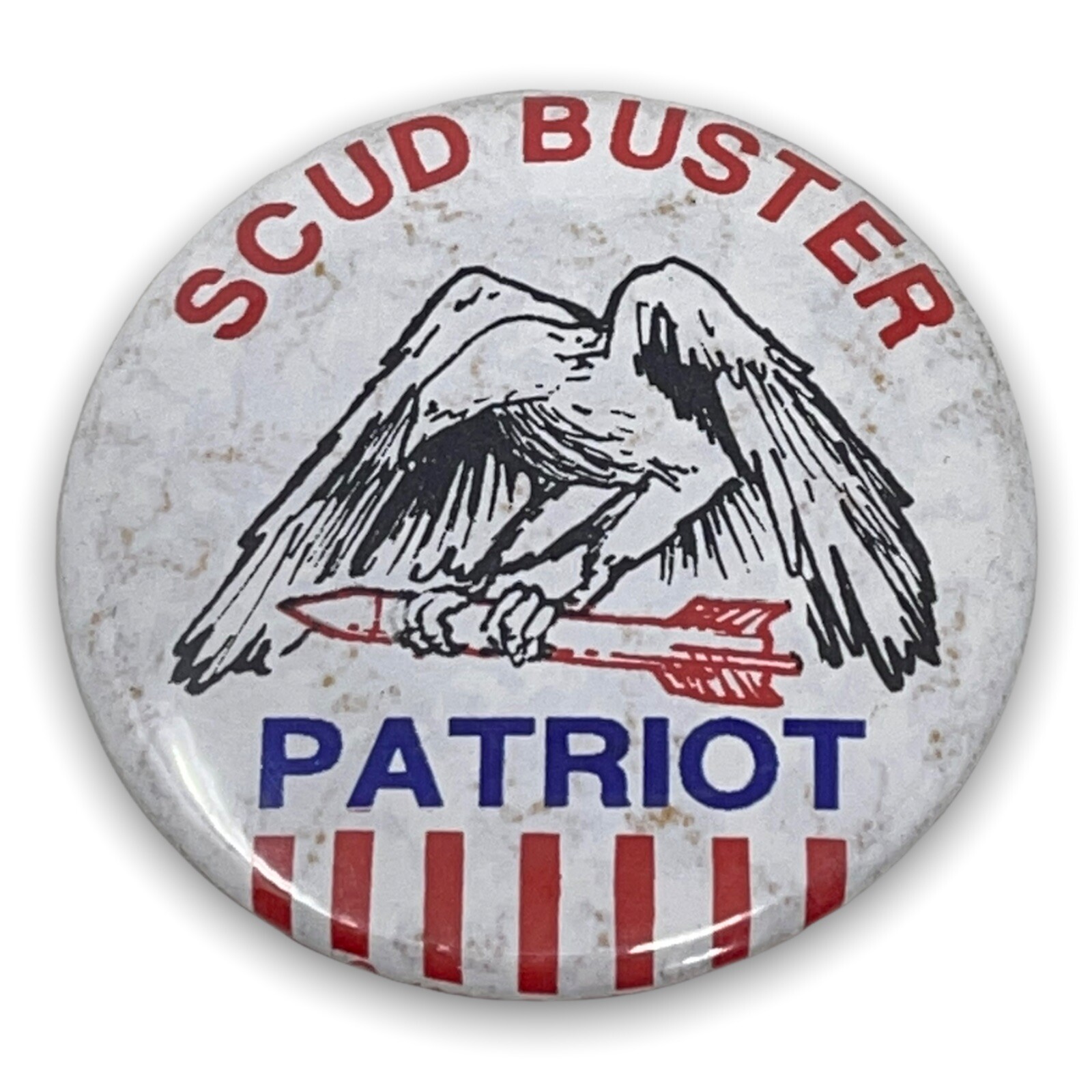 Rare Original Vintage "Scud Buster" Patriot Button Pin Gulf War Desert ...