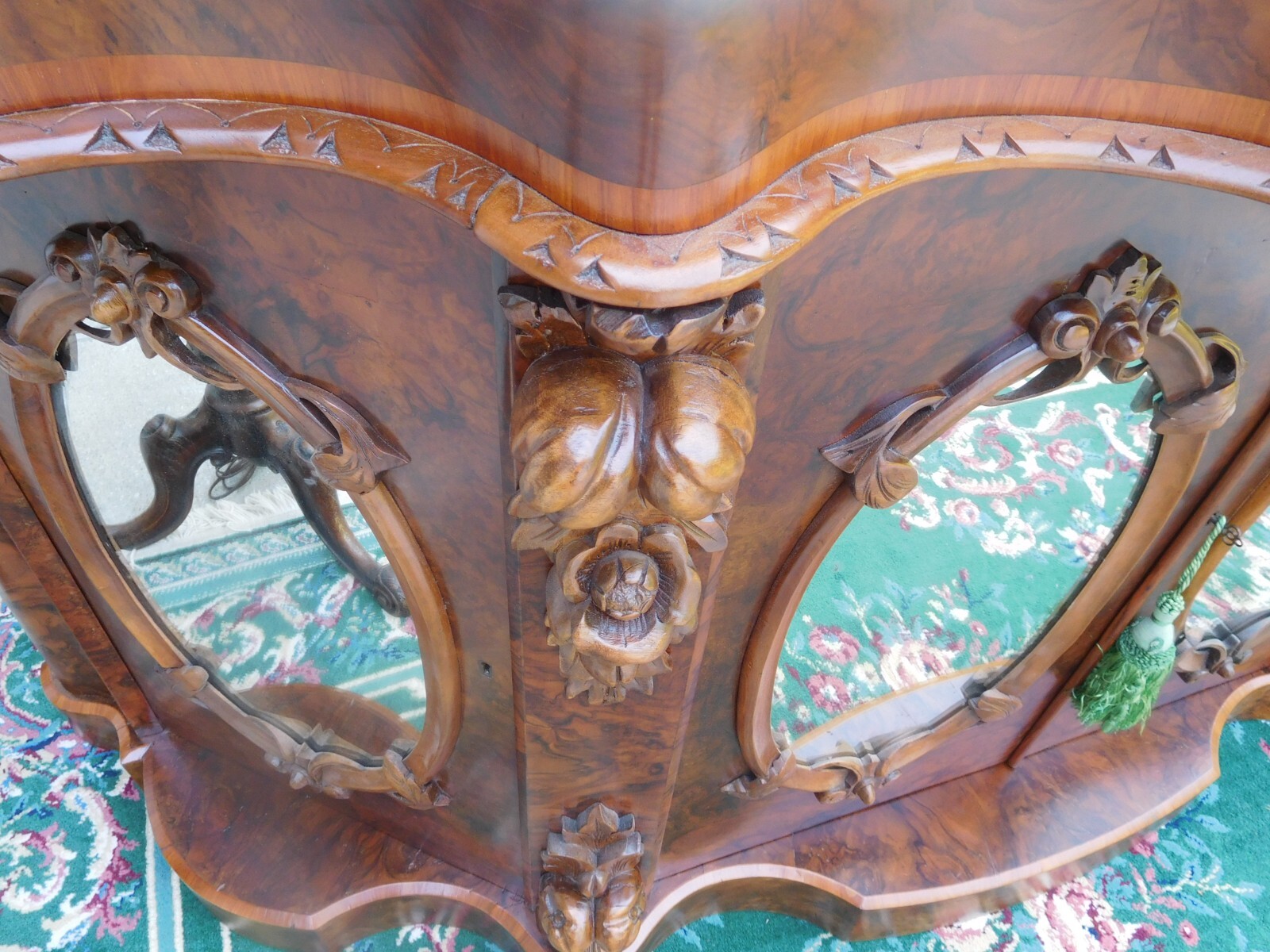 EXQUISITE VICTORIAN ROCOCO MAHOGANY MIRRORED PARLOR CABINET | eBay