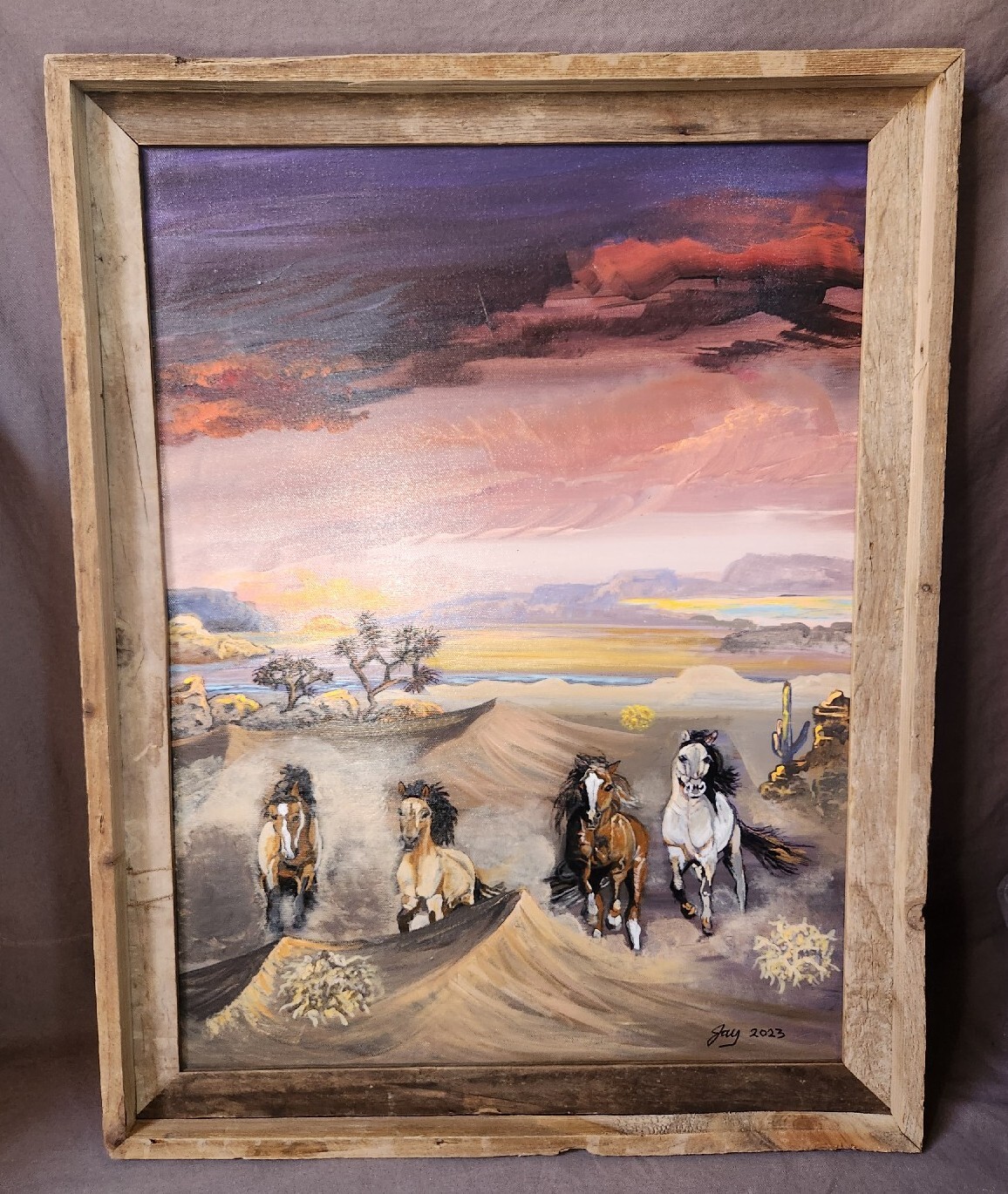 The Wild Horses of Nevada/Original Art, Acrylic on Canvas, 21" x 27 ...