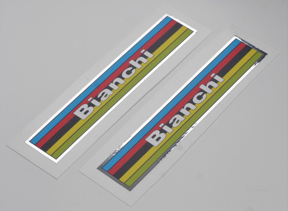 2x decal BIANCHI sticker handlebar border chrome finisch tape sticker ...