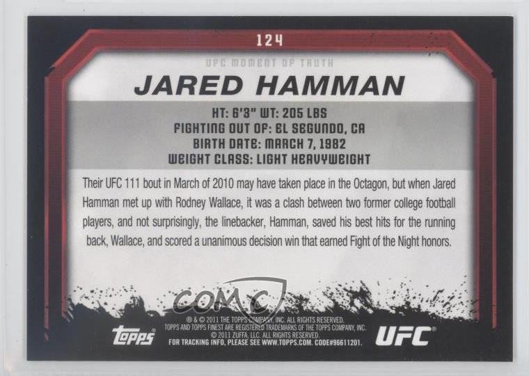 2011 Topps UFC Moment of Truth Jared Hamman #124 Rookie RC | eBay
