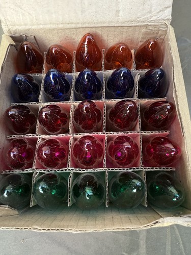 Vintage Christmas C9 Replacement Light Bulbs Multicolor New In Box 25 ...