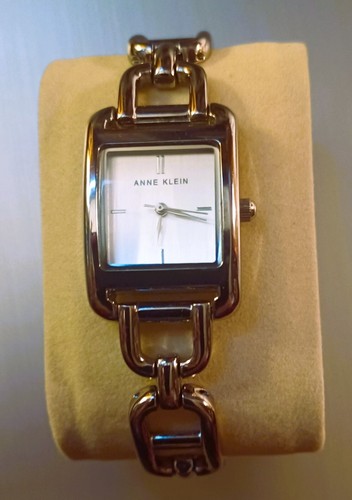 Pristine Anne Klein Silver Women's Bracelet Watch with White Face ...