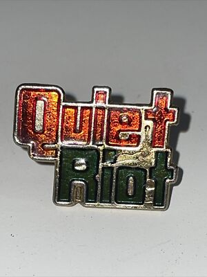 QUIET RIOT PIN - Gold Tone Red Green Enamel Letters- 80s Rock Music | eBay