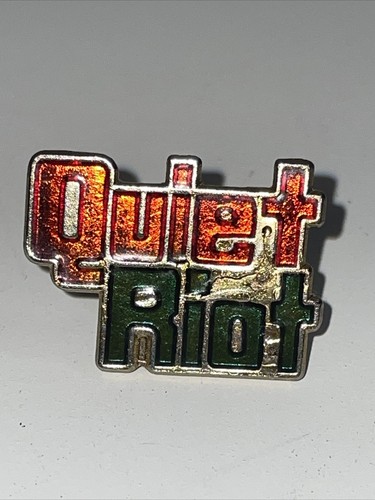 QUIET RIOT PIN - Gold Tone Red Green Enamel Letters- 80s Rock Music | eBay