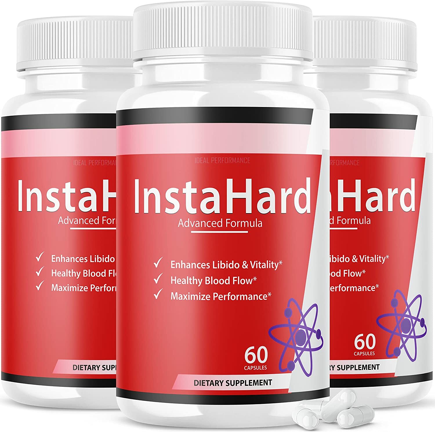 Instahard for Men Pills Insta Hard Formula Supplement 180 Capsules (3 ...