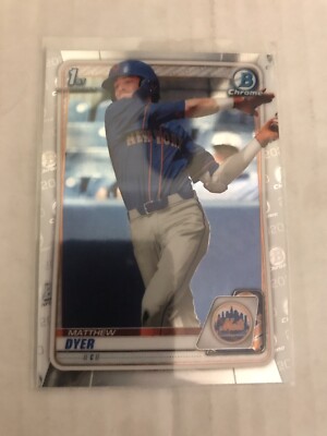 2020 Bowman Draft Chrome Mathew Dyer #BD-92 1st Bowman New York Mets 1. ...
