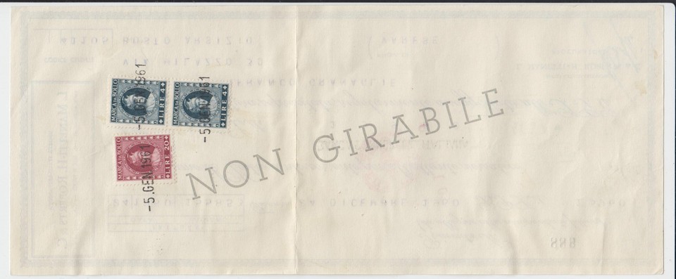 ITALY - VARESE CHEQUE BANCA COMMERCIALE ITALIANA 1960 ! | eBay