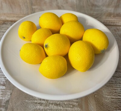 New Farmhouse 10 MINI FAKE LEMONS Faux Fruit Bowl Fillers Tiered Tray ...