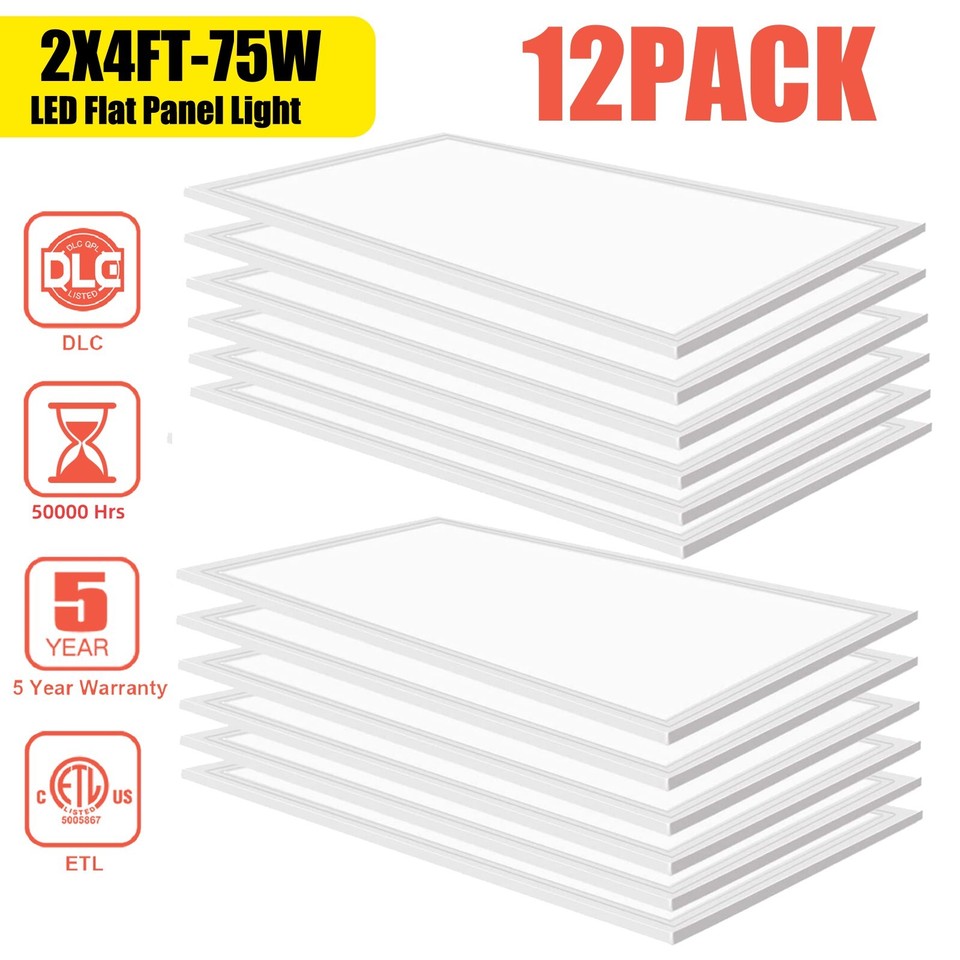 2x4 LED Flat Panel Light 75W Dimmable 2x4 Drop Ceiling Commercial ...