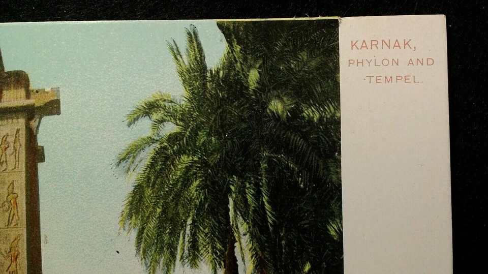 Egypt Postcard Early 1900s Rare VHTF Karnak Luxor Pylon Temple Palm ...