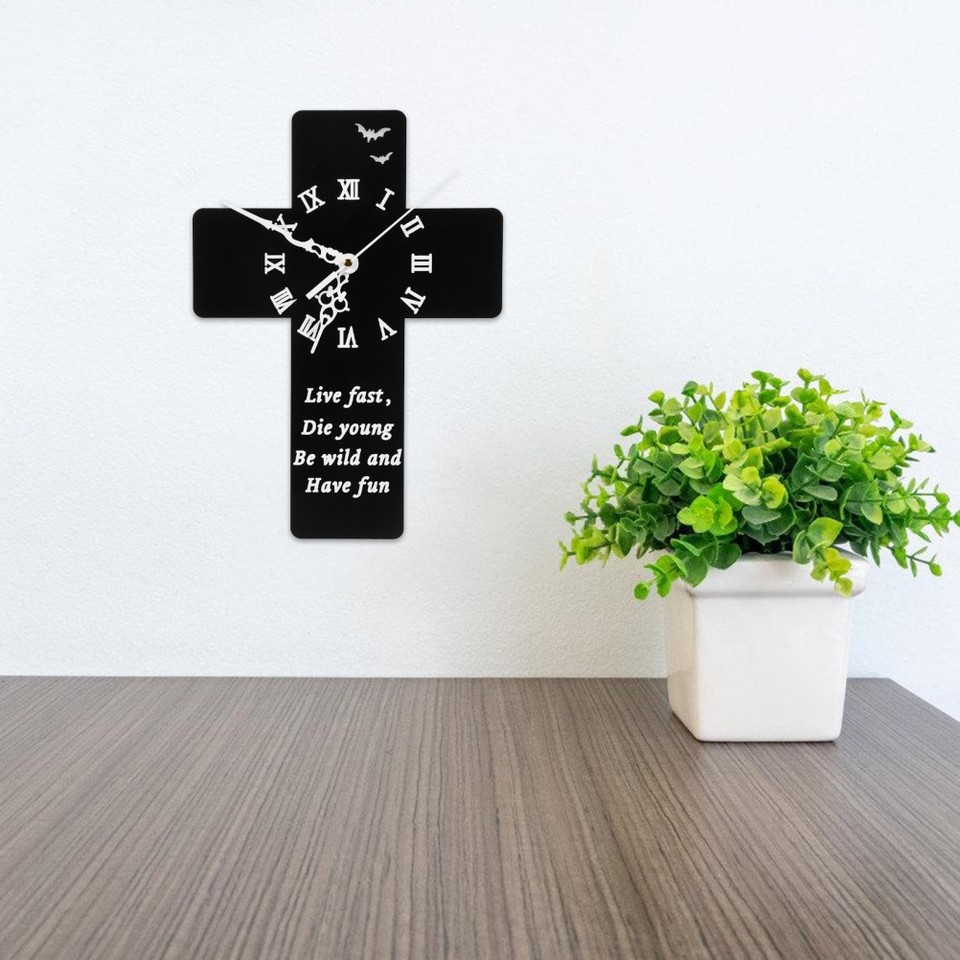 Acrylic Wall Clock Round Wall Clock Cross Shaped Clock Living Room ...