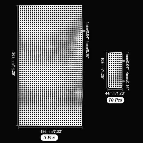 10pcs 2 Sizes Plastic Mesh Canvas Bag Sheets Plastic Net Cover DIY ...