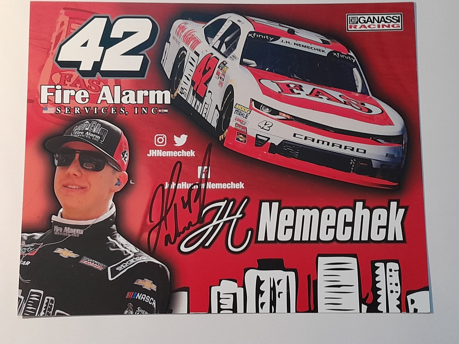 JOHN HUNTER NEMECHEK AUTOGRAPH NASCAR HERO CARD SIGNED | eBay