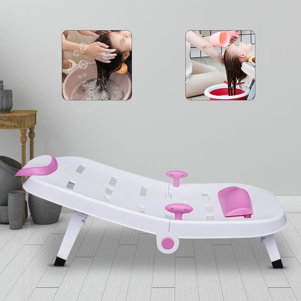 Foldable Baby Shampoo Chair Adjustable Toddler Hair Washing Seat for 0 ...