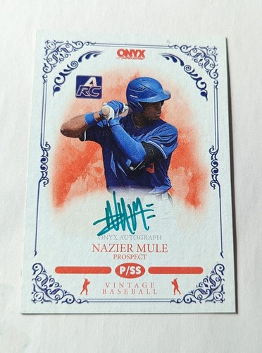 Nazier Mule 2022 Onyx Vintage GREEN INK ON-CARD AUTO #'D /50 Cubs ...