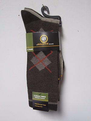 GT Goldtoe Men's 3-Pair Casual Crew Brown Socks | eBay