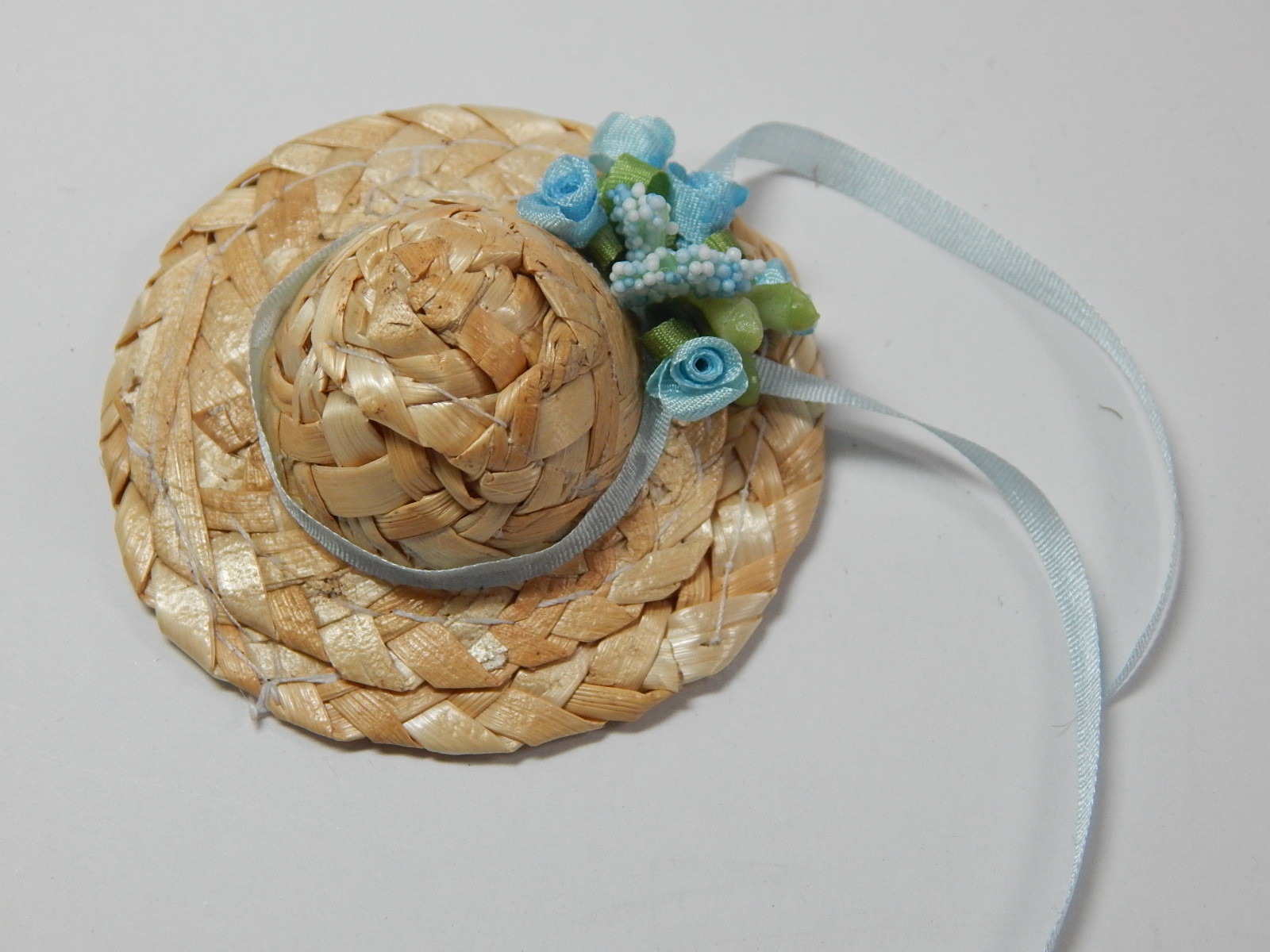 Doll House Miniature Straw Hat 2" Mini Straw Hat Hand Made #Z157BL ...