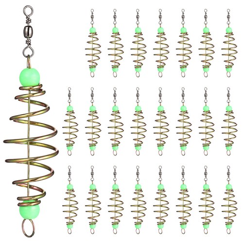 24PCS Spring Fshing Bait Traps with Luminous Bead Olive Shape Fishing ...