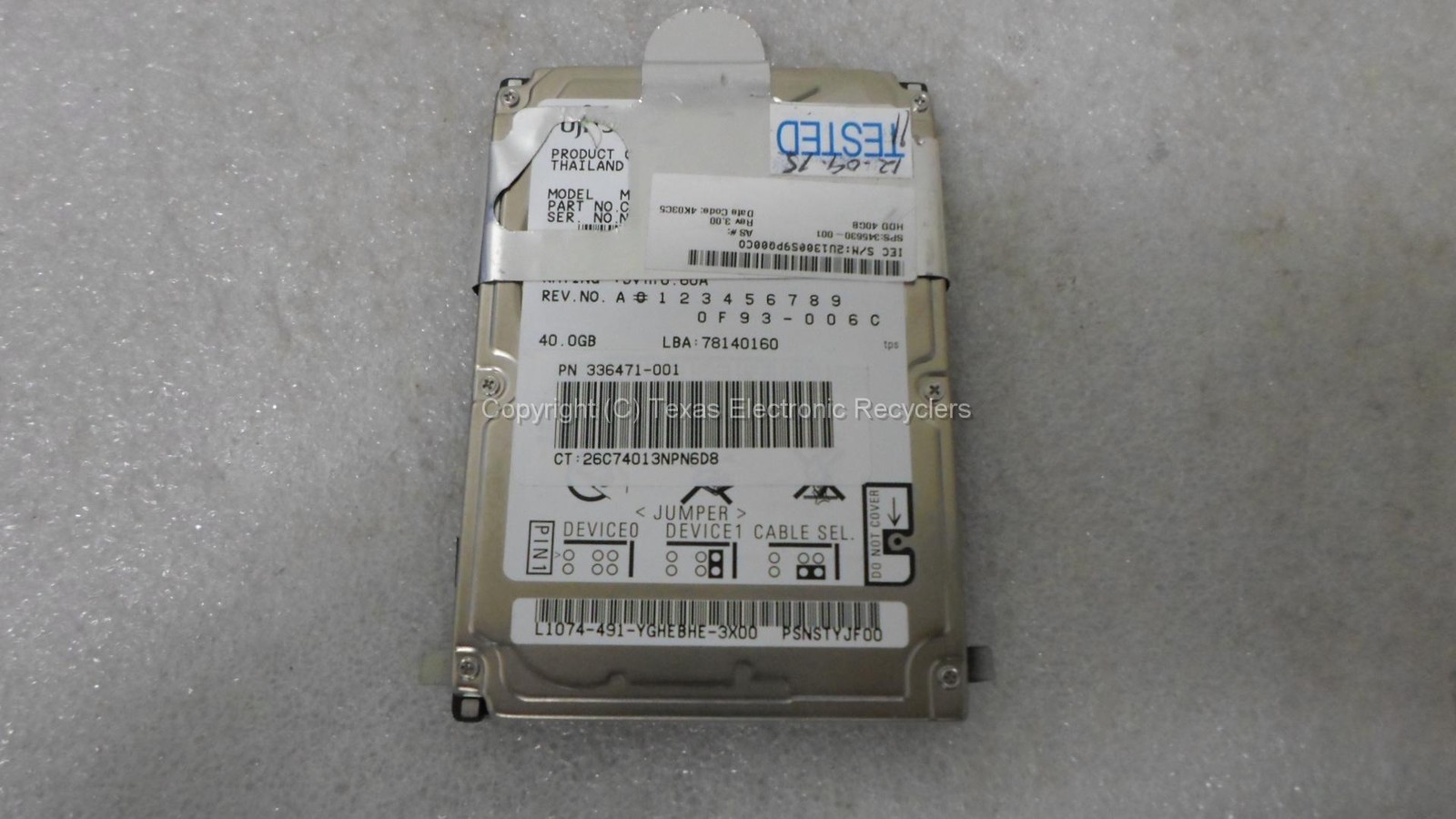 Fujitsu HP MHT2040AH CA06377-B16400C1 344405-001 345630-001 336471-001 ...