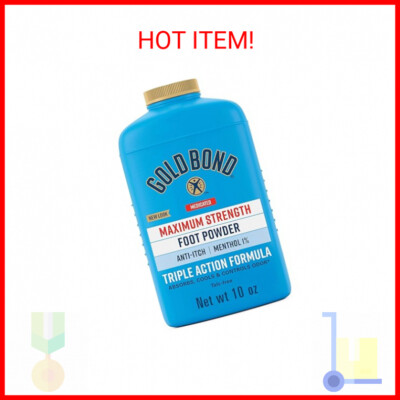 Gold Bond Medicated Talc-Free Foot Powder 10 oz., Maximum Strength Odor ...