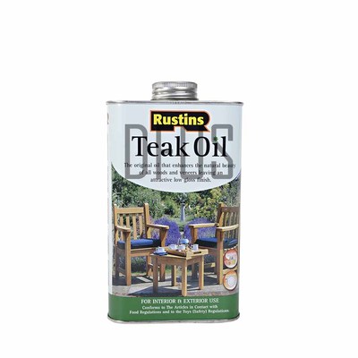 Rustins Teak Oil 1Ltr Indoor or Outdoor Benches worktops furniture ...